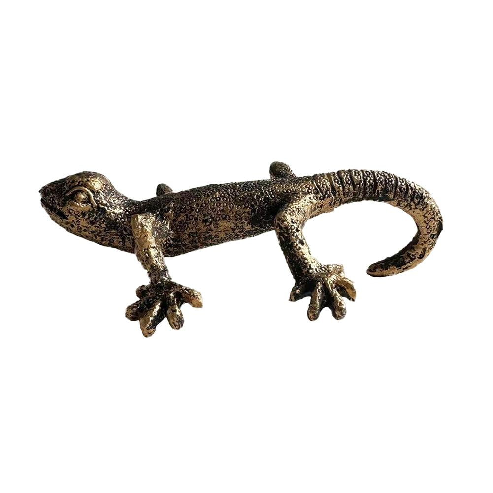 jileijar Potted Partner Bronze Gecko, Vintage Bronze Gecko Planter Pot ...