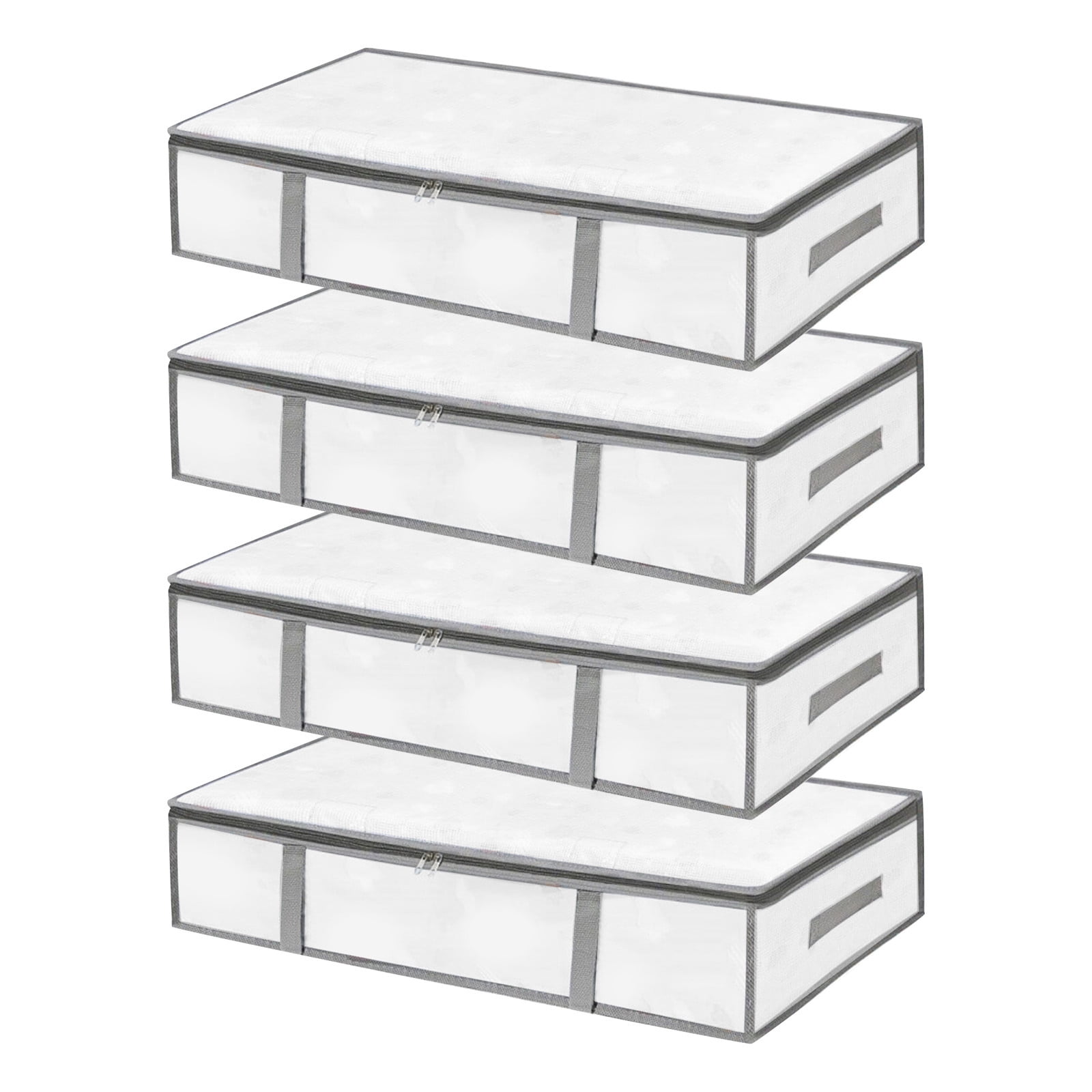 jinhua058 4-pack Under Bed Storage Boxes, Plastic Storage Boxes, Closet ...