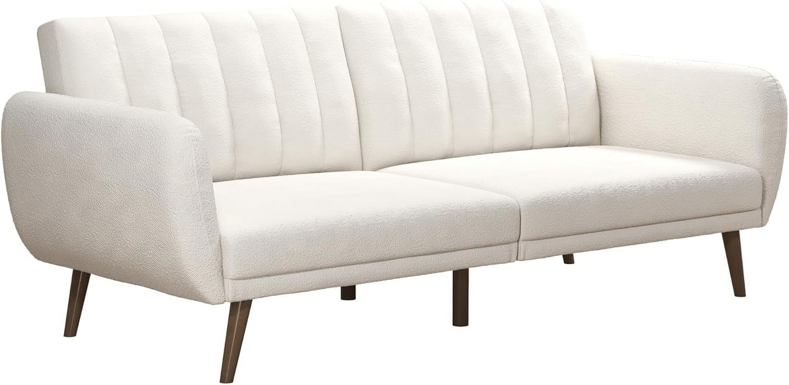 jiok Brittany 81.5" Futon Sofa Bed and Couch Sleeper, Ivory Boucle ...