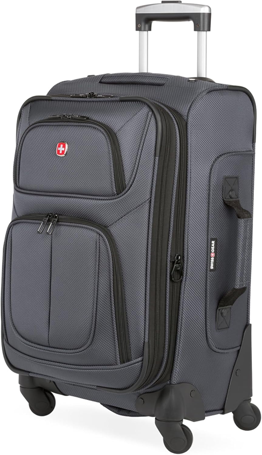 jiok Sion Softside Expandable Luggage, Black, Checked-Large 29-Inch ...