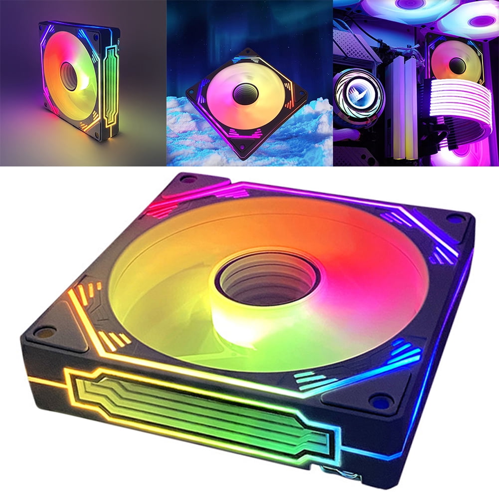 jixopn 120mm Case Fan Cooler 4PIN PWM 5V 3PIN ARGB Case Radiator(Black ...