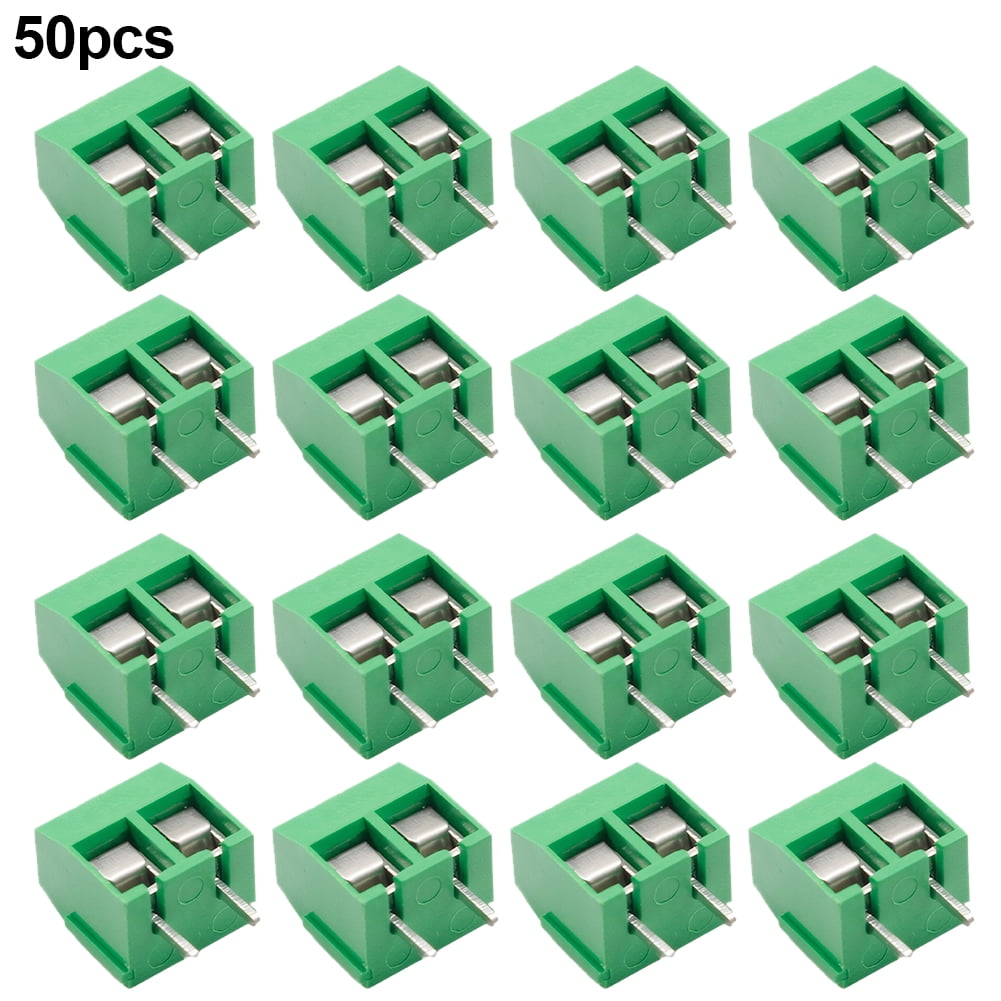 jixopn 50/100 Pcs KF301 2P/3P PCB Mount Screw Terminal Block Connector 5mm Pitch Terminals Block ...