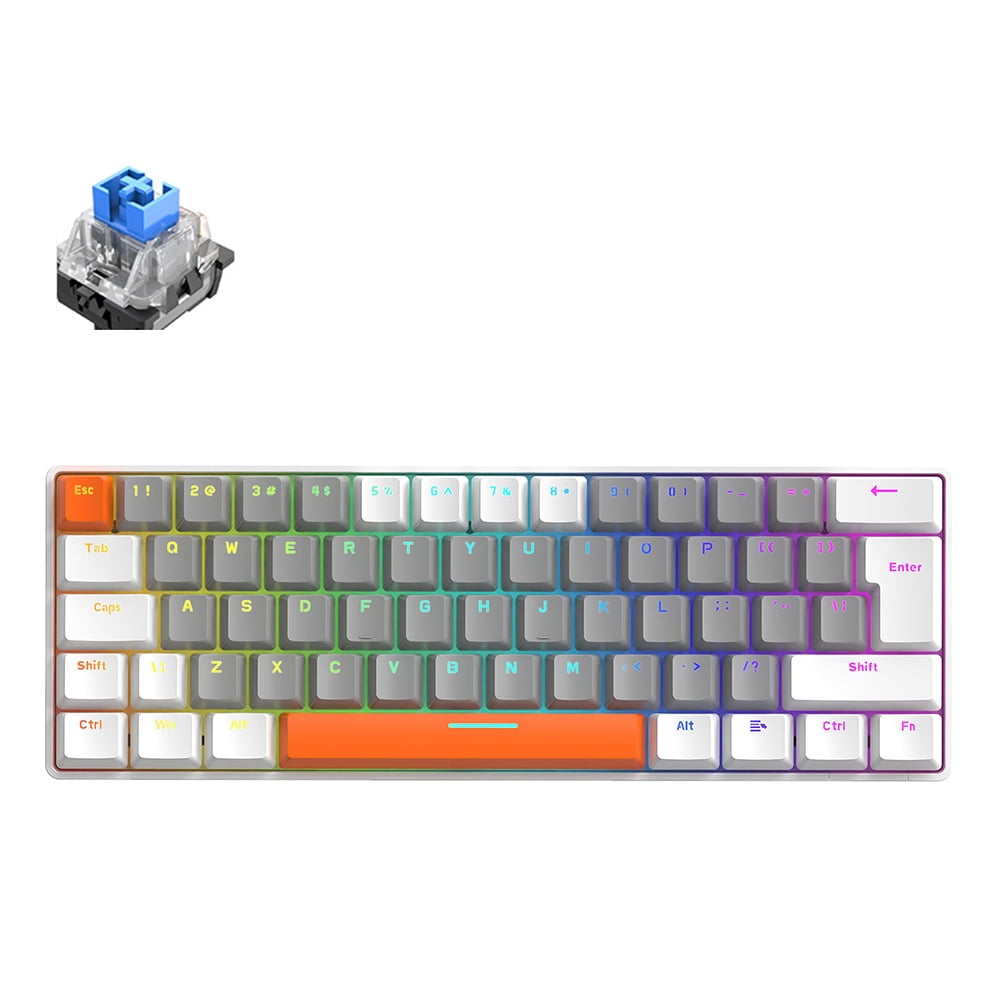 jixopn 62 Keys Wired Mechanical Gamer Keyboard for Deskop Laptop (Grey ...