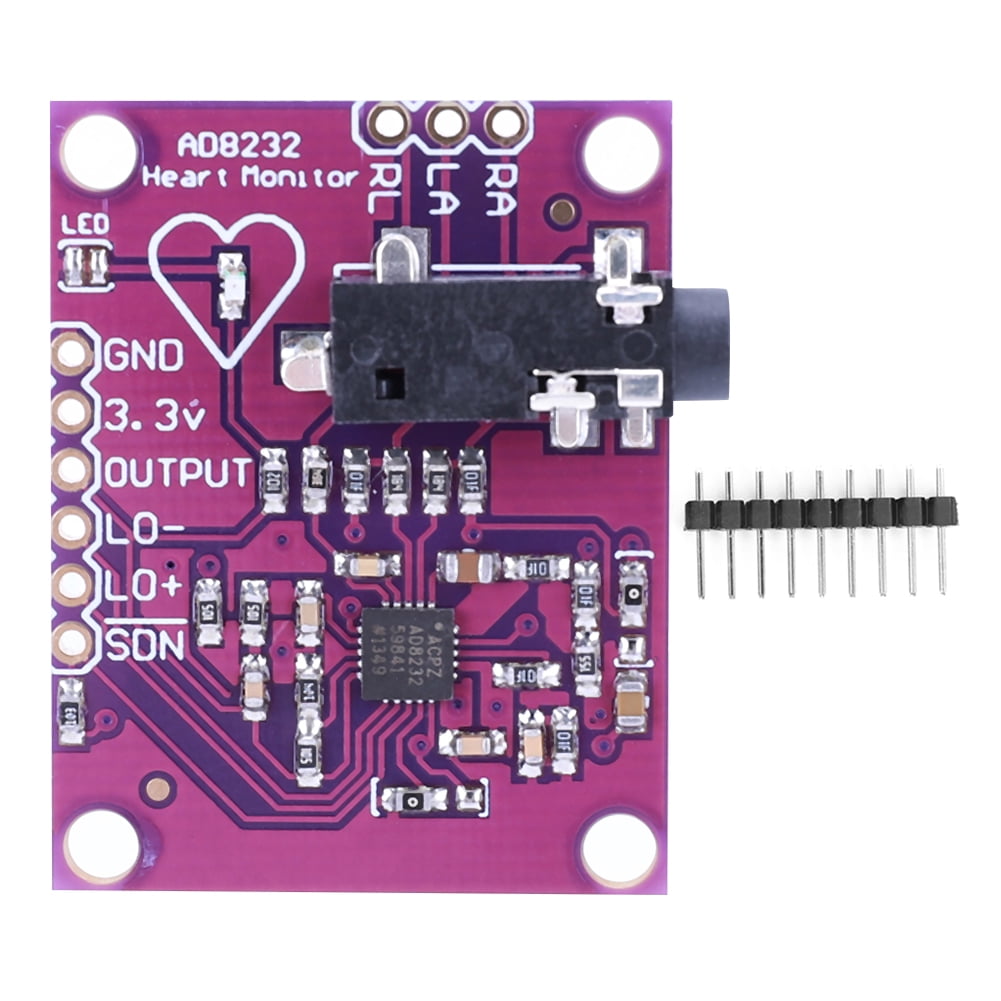 jixopn AD8232 ECG Physiological Measurement Heart Pulse DC 3.3V ECG ...