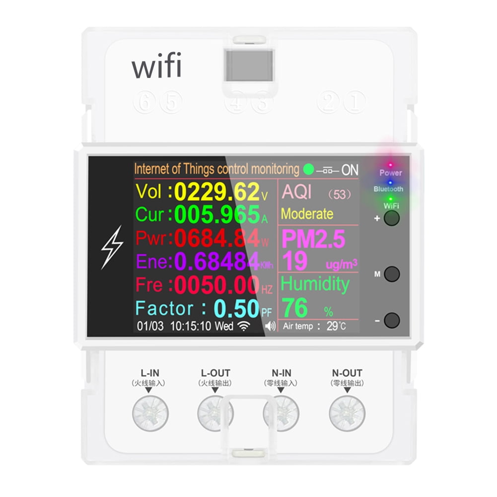 jixopn AT4PW Smart Electricity Meter AC 110V 220V 100A WiFi Electricity ...