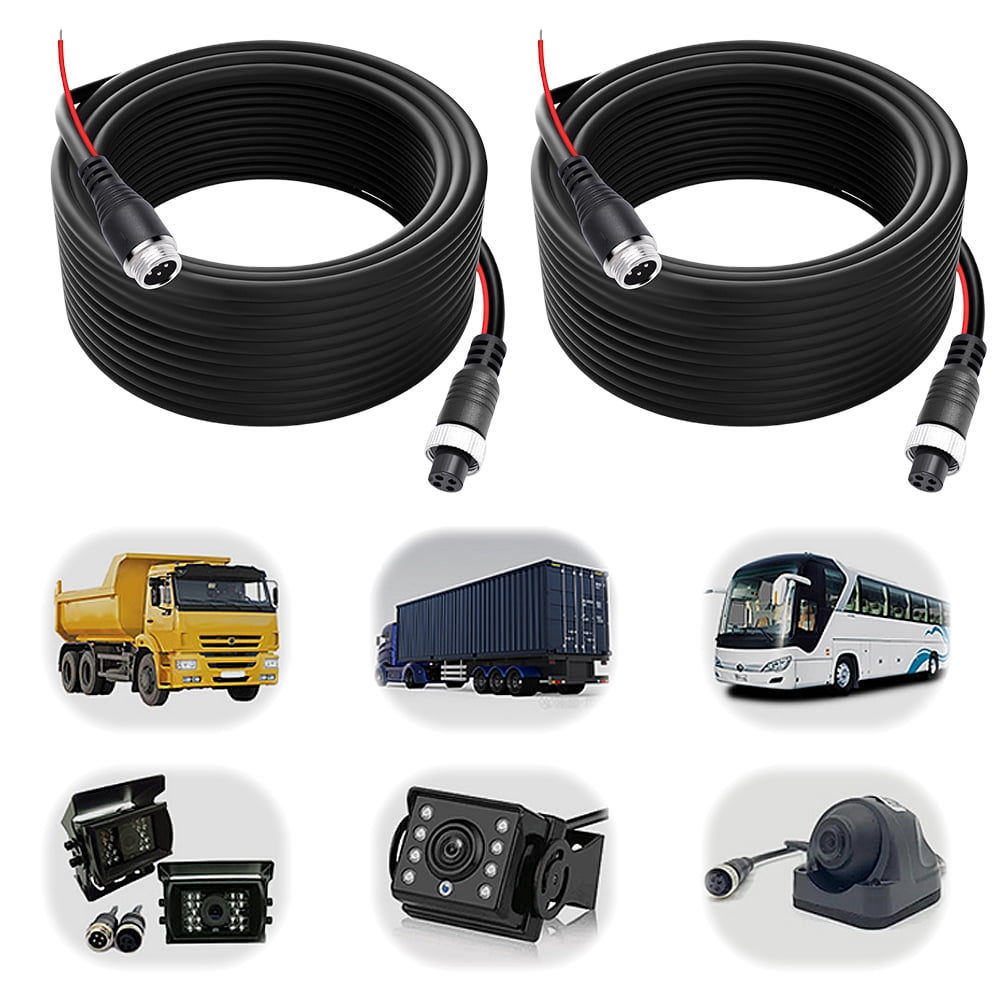 jixopn Backup Camera Cable 4PIN Video Power Aviation Extension Wire for ...