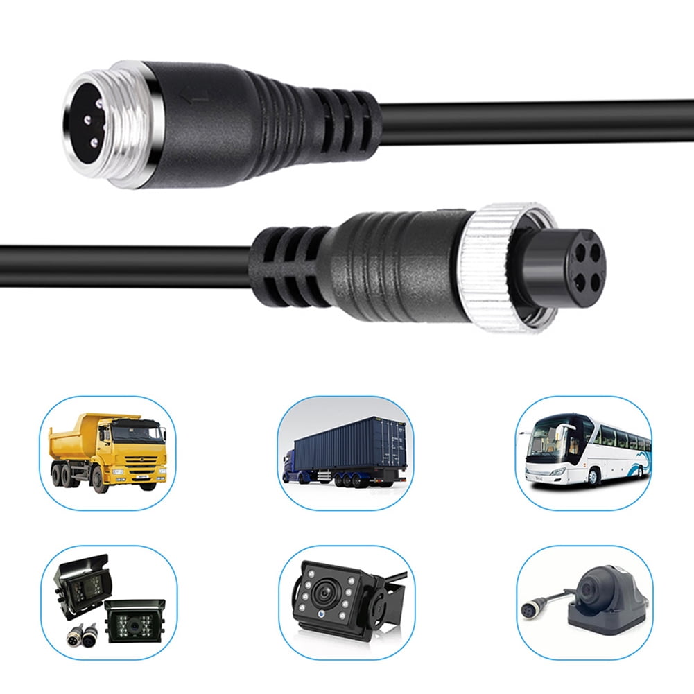 jixopn Backup Camera Cable Waterproof 4 Pin Video Power Aviation ...