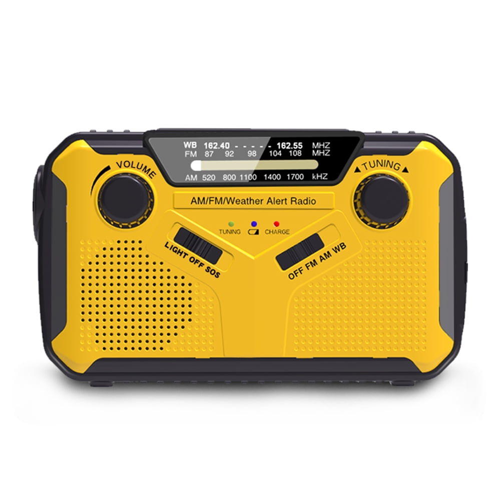 jixopn Emergency Weather Radio with LED Flashlight Power Bank SOS Alarm ...