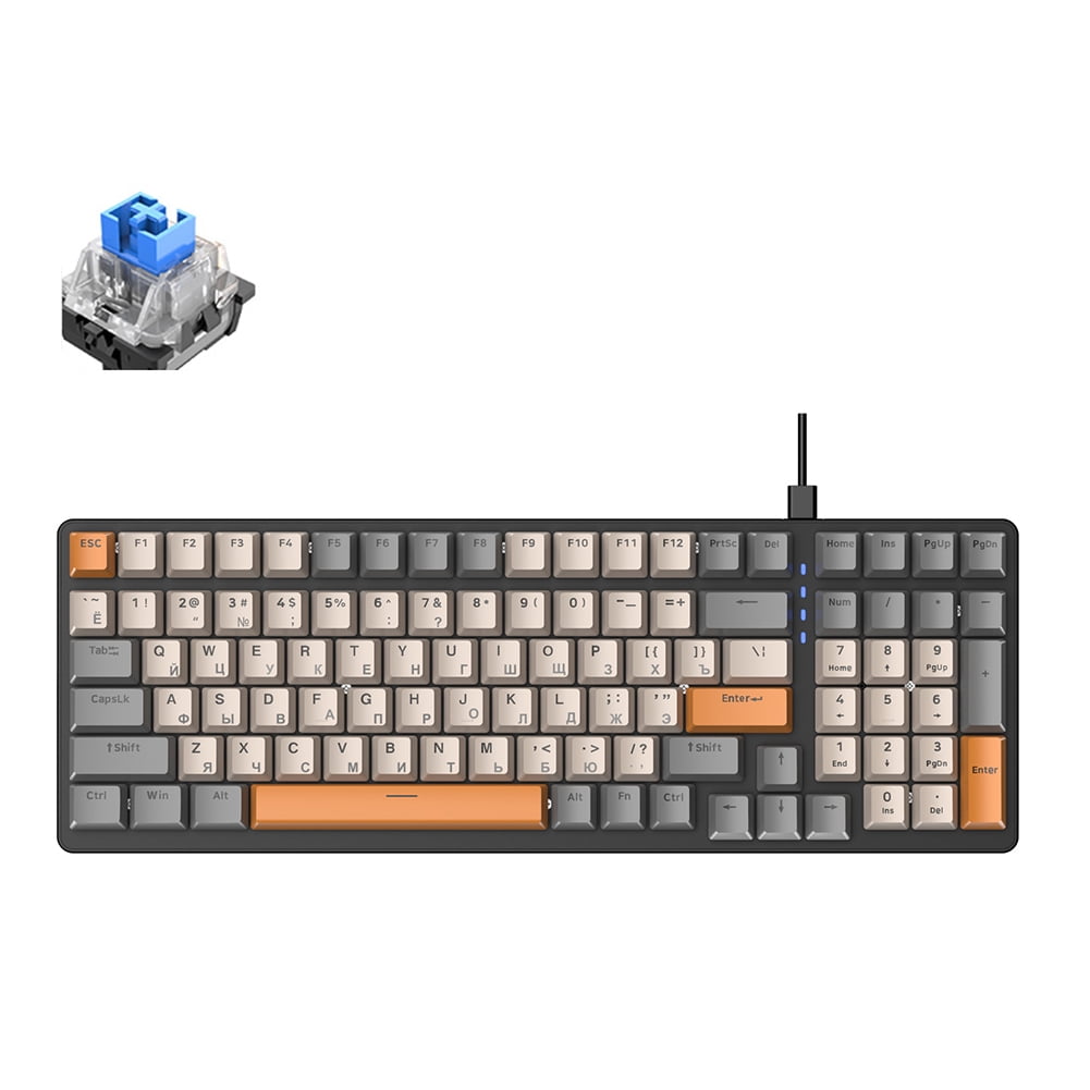 jixopn K3 Mechanical Keyboard Red/Blue Switch 100 Keys Wired Mechanical ...