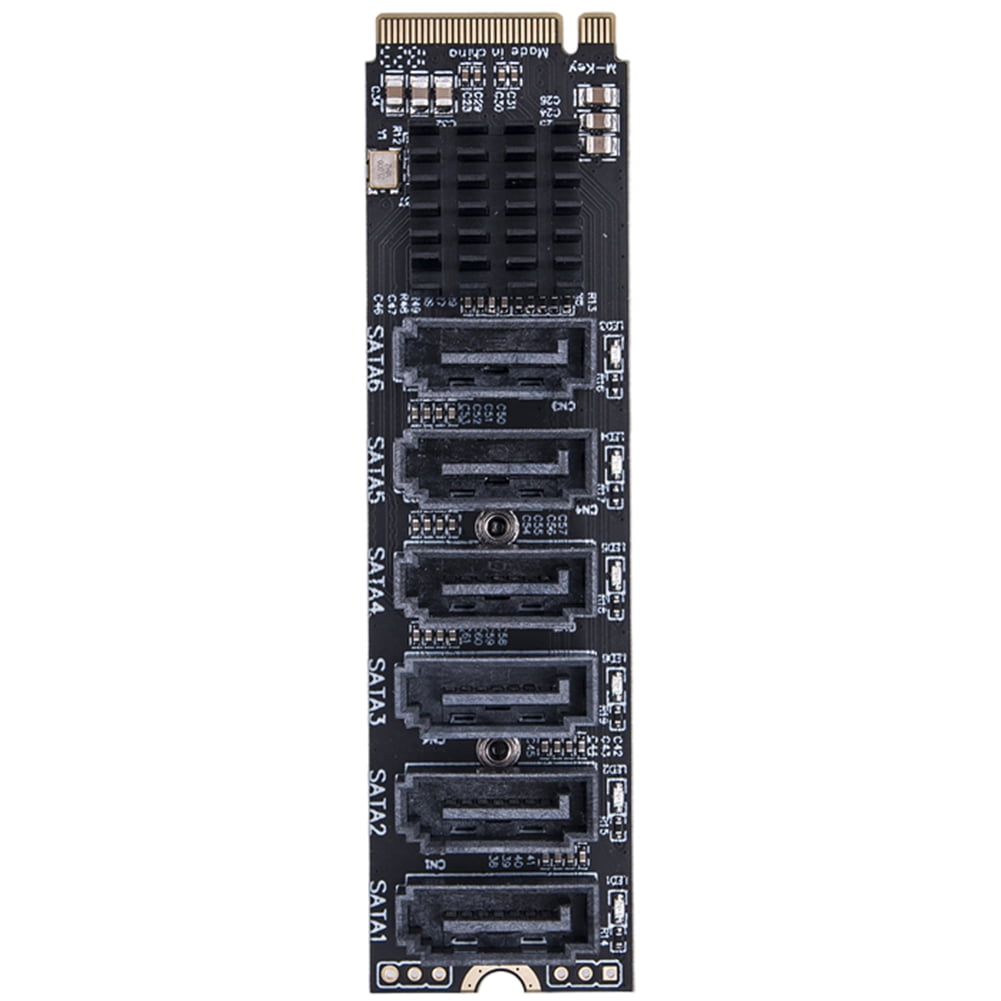 jixopn M.2 MKEY PCI-E Riser Card 5/6 Port Expansion Card M.2 To SATA 3. ...