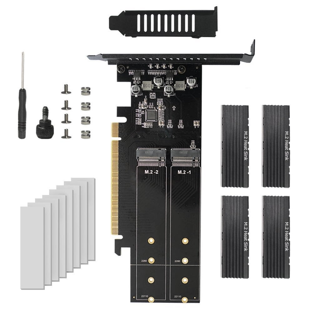 jixopn M.2 NVME Expansion Card Key PCIE 3.0 X16 SSD Riser Card 4 Slot ...
