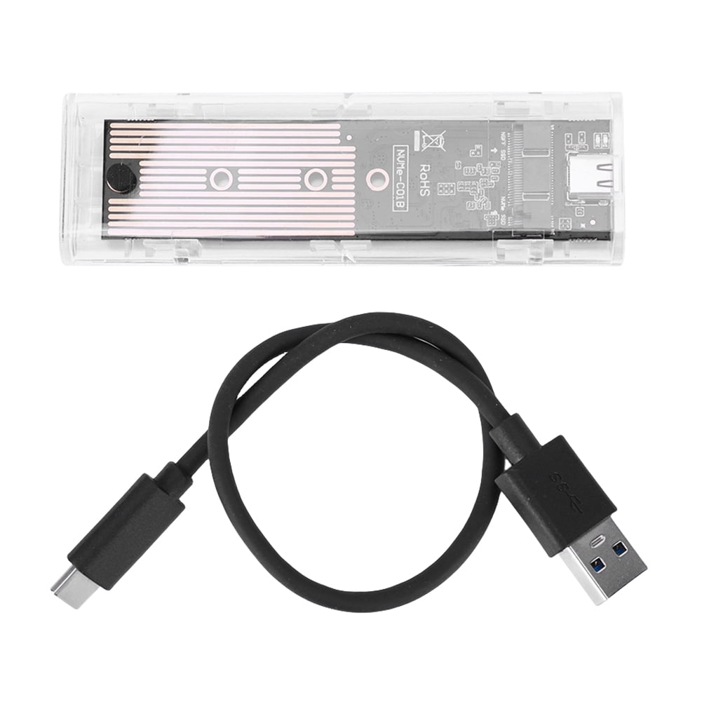 jixopn M.2 NVME PCIe NGFF SATA Dual Protocol SSD Transparent External Enclosure USB3.1 Type C ...