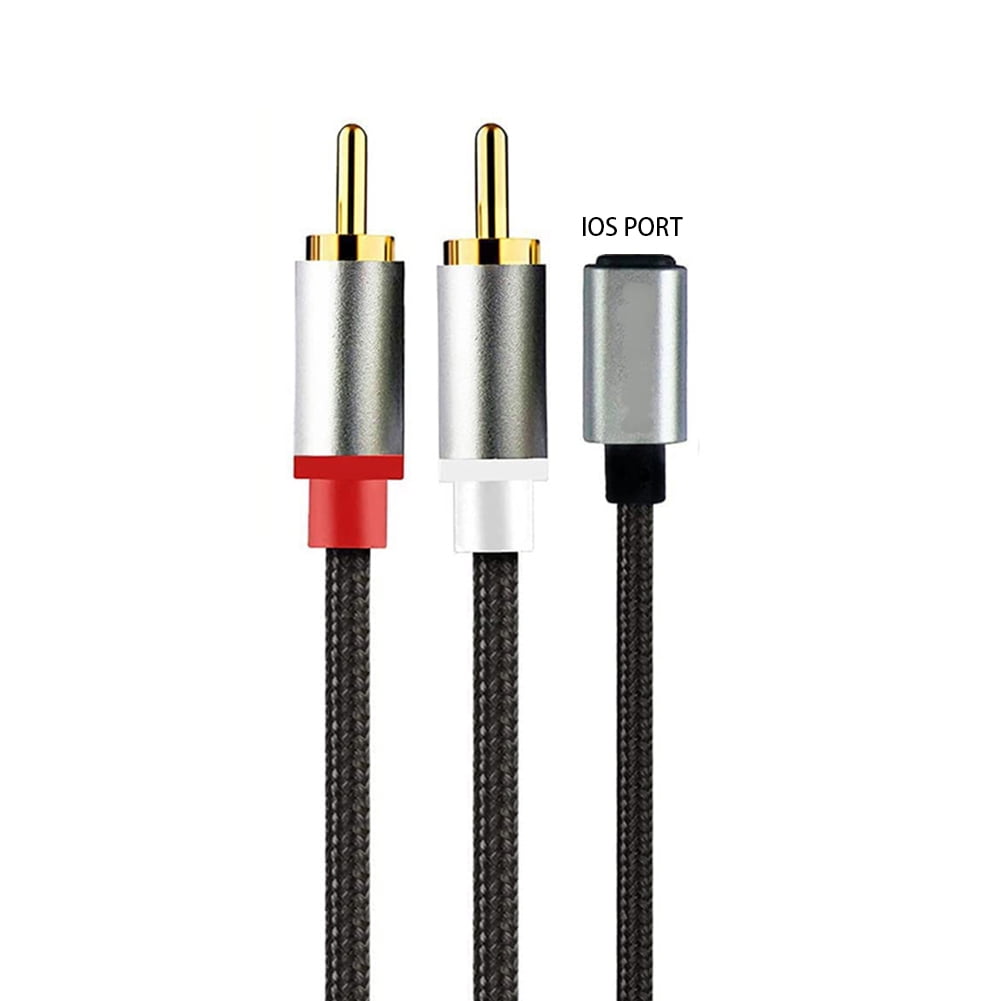 jixopn Male To 2 RCA Male Audio Cable for Iphone/Android Phone Tablet ...