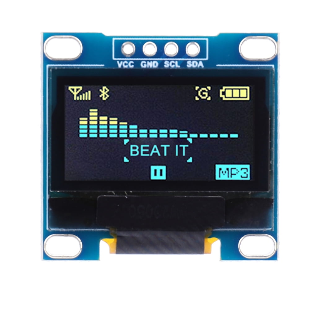 Jixopn Oled Display Module 12864 Dc 33 5v I2c Iic For Arduino Yellow Blue