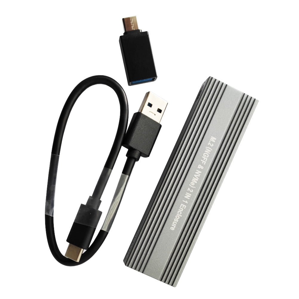 jixopn PCIE SATA Dual Protocol USB3.0 Enclosure Set 10Gbps B Key/B+M Key/M Key Case SSD M.2 NVME ...