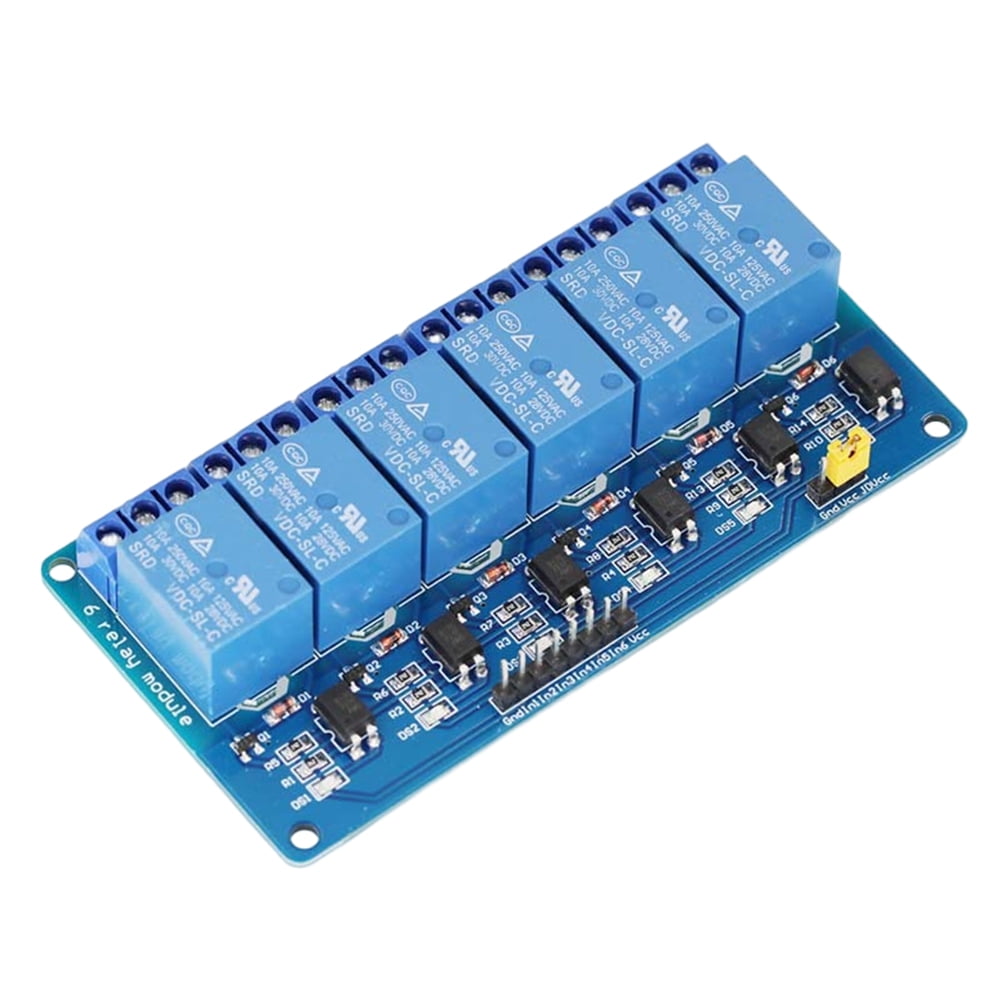 jixopn Relay Module LED Indicator Relay Interface Board with Optocoupler (6 Channel 5V - Walmart.com