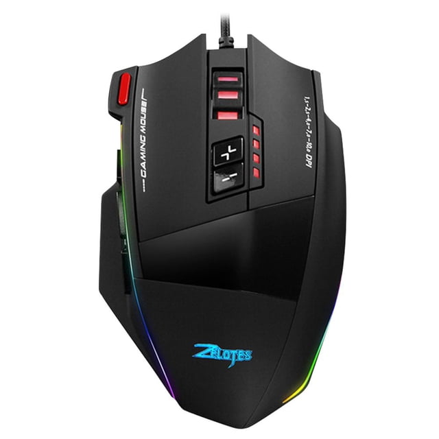 jixopn ZELOTES C-13 Wired USB 13 Button Mice 10000DPI Adjustable RGB ...