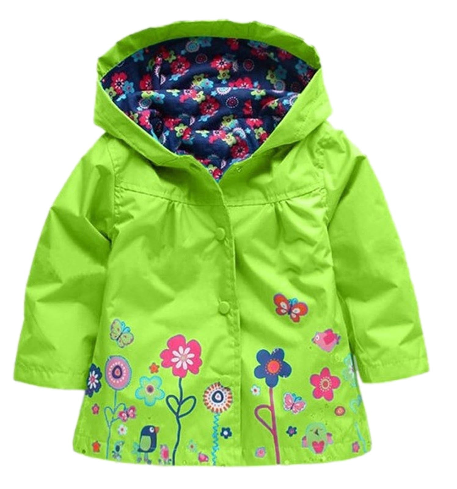 jjayotai Girls Clothe Jacket Kids Raincoat Coat Hooded Outerwear ...