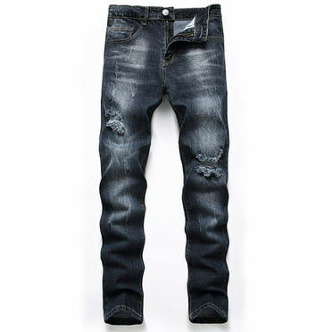 INC Mens Denim Destroyed Straight Leg Jeans - Walmart.com