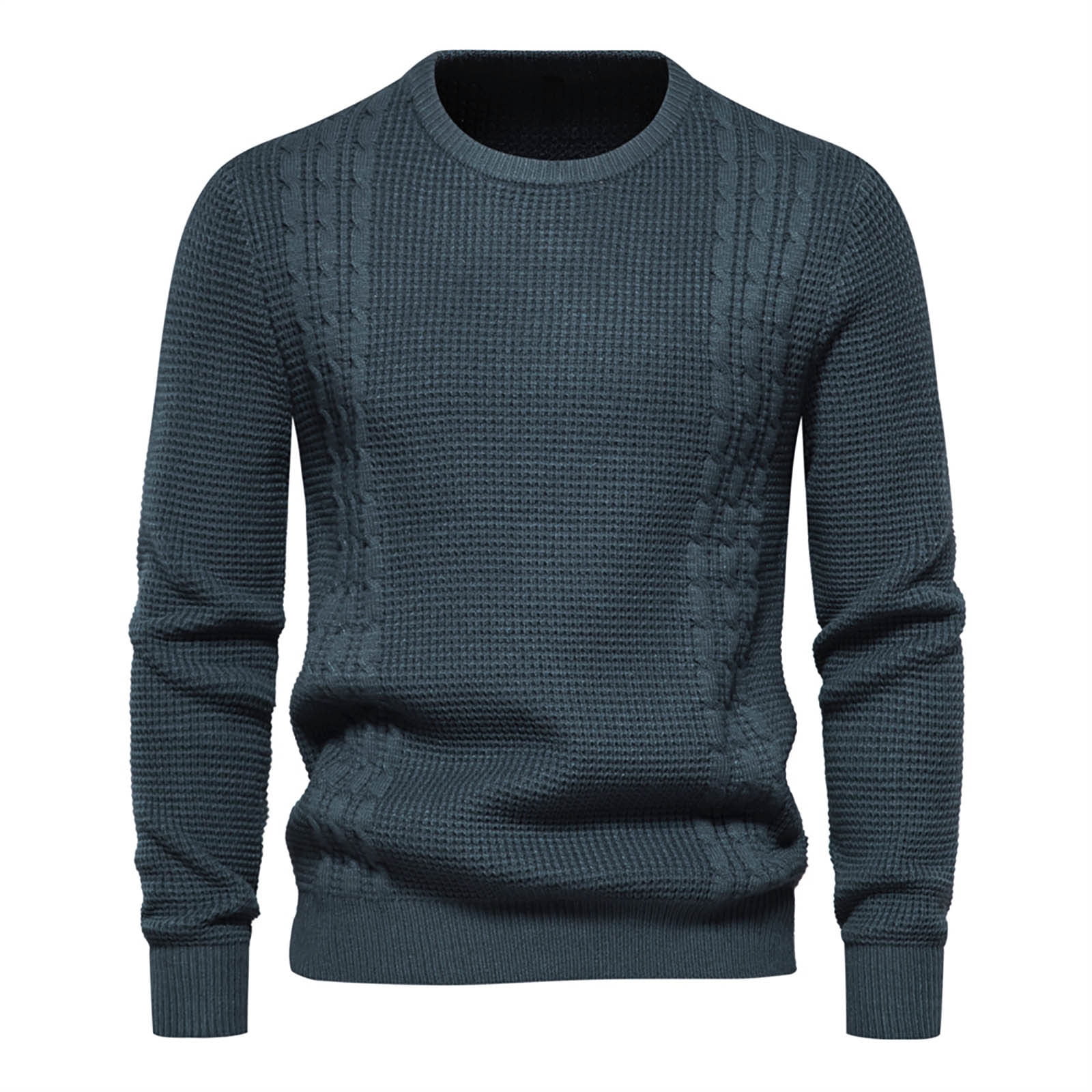 jjayotai Mens Sweater Tops Clearance Mens Crewneck Sweater Ribbing ...