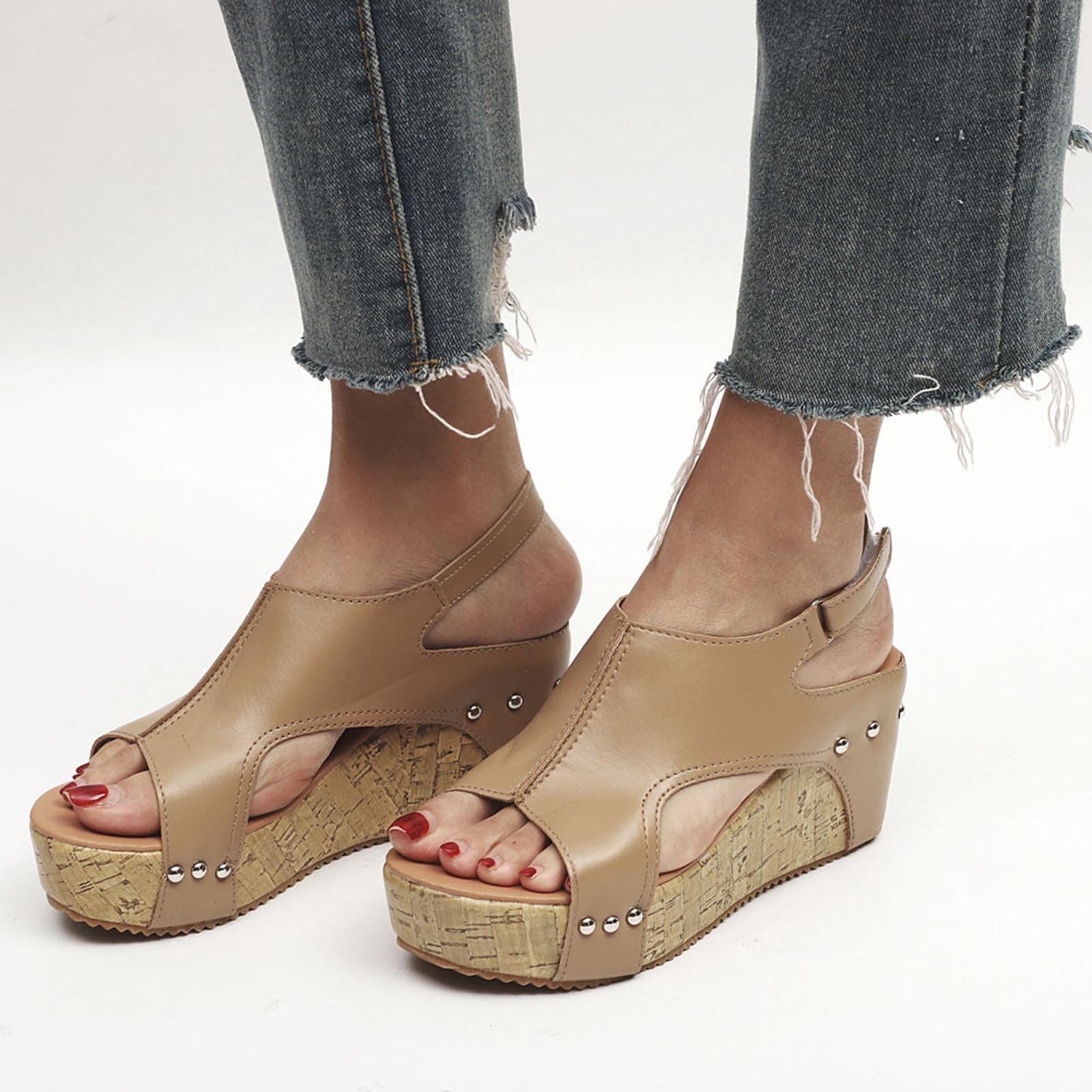 jjayotai Sandels for Women Clearance Women Summer Round Toe Ladies ...