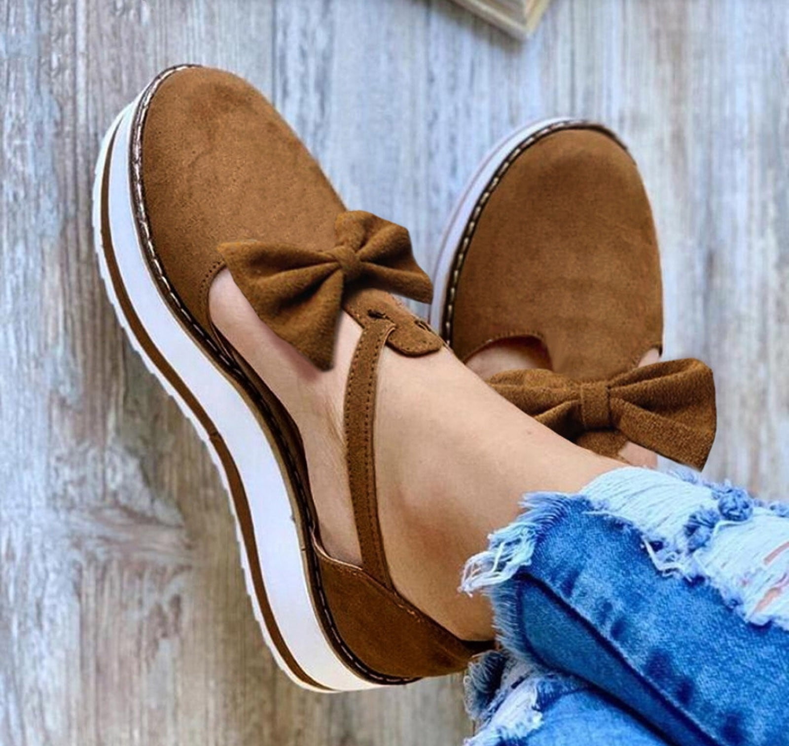 jjayotai Women Shoes Clearance Women's Breathable Flat Round Toe ...