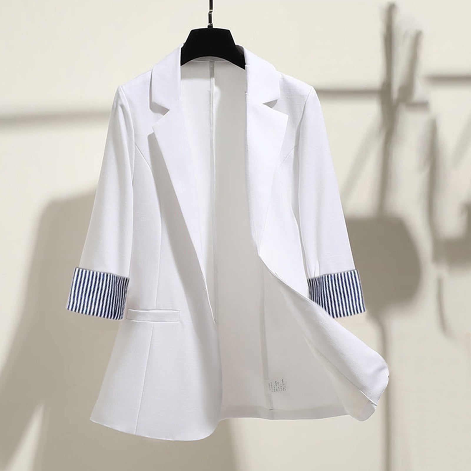 jjayotai Women's Cropped Blazer Jacket, Fashion 3/4 Sleeve Single ...