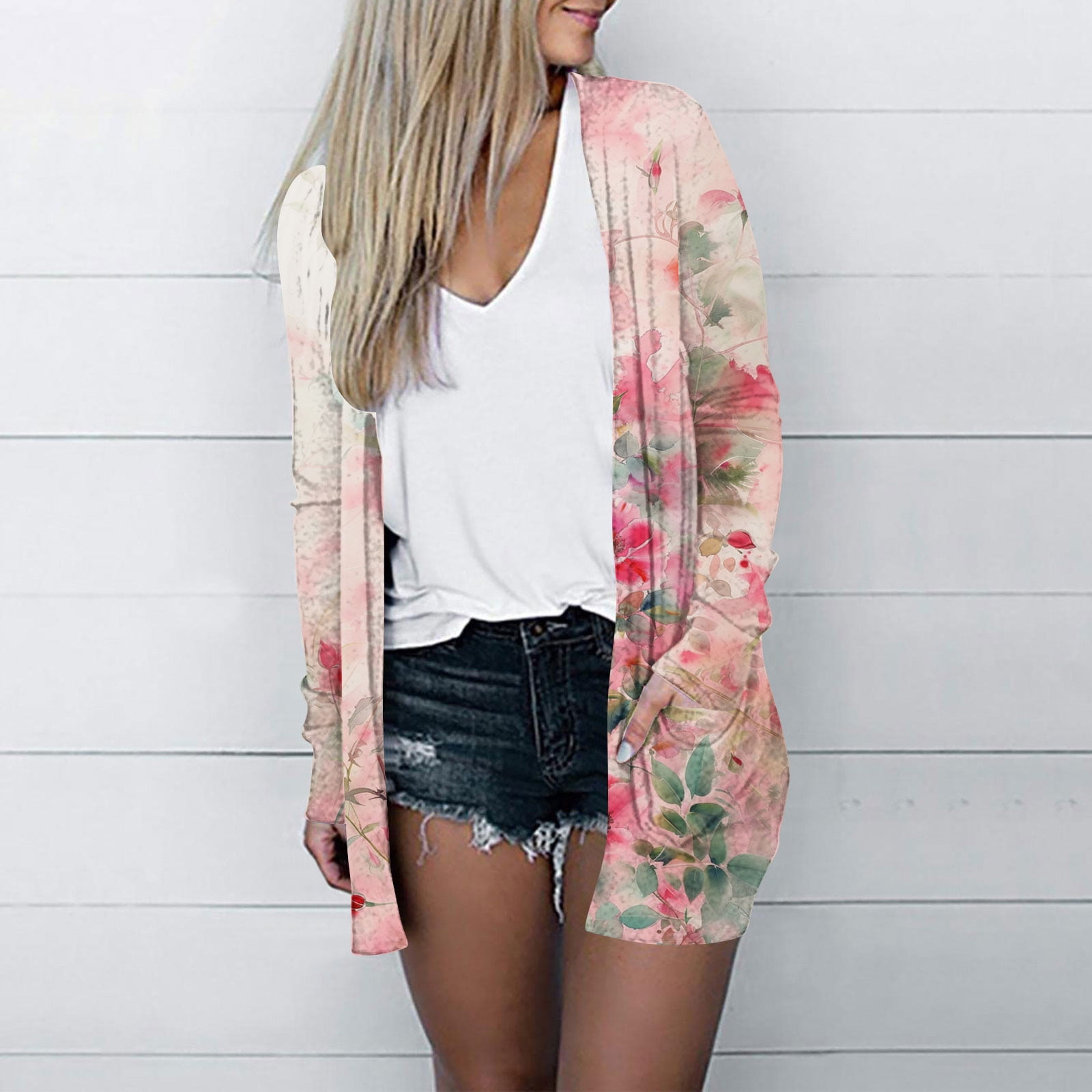 jjayotai Women's Open Front Lightweight Cardigan, Loose Casual Feather ...