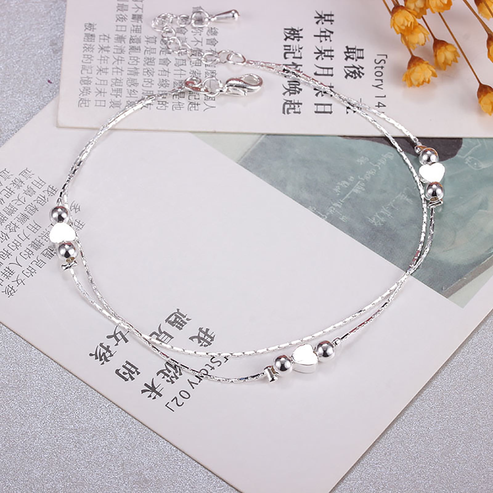 jjsgsee Female Ankle Bracelets for Women Plus Size Fashion Love Peach ...