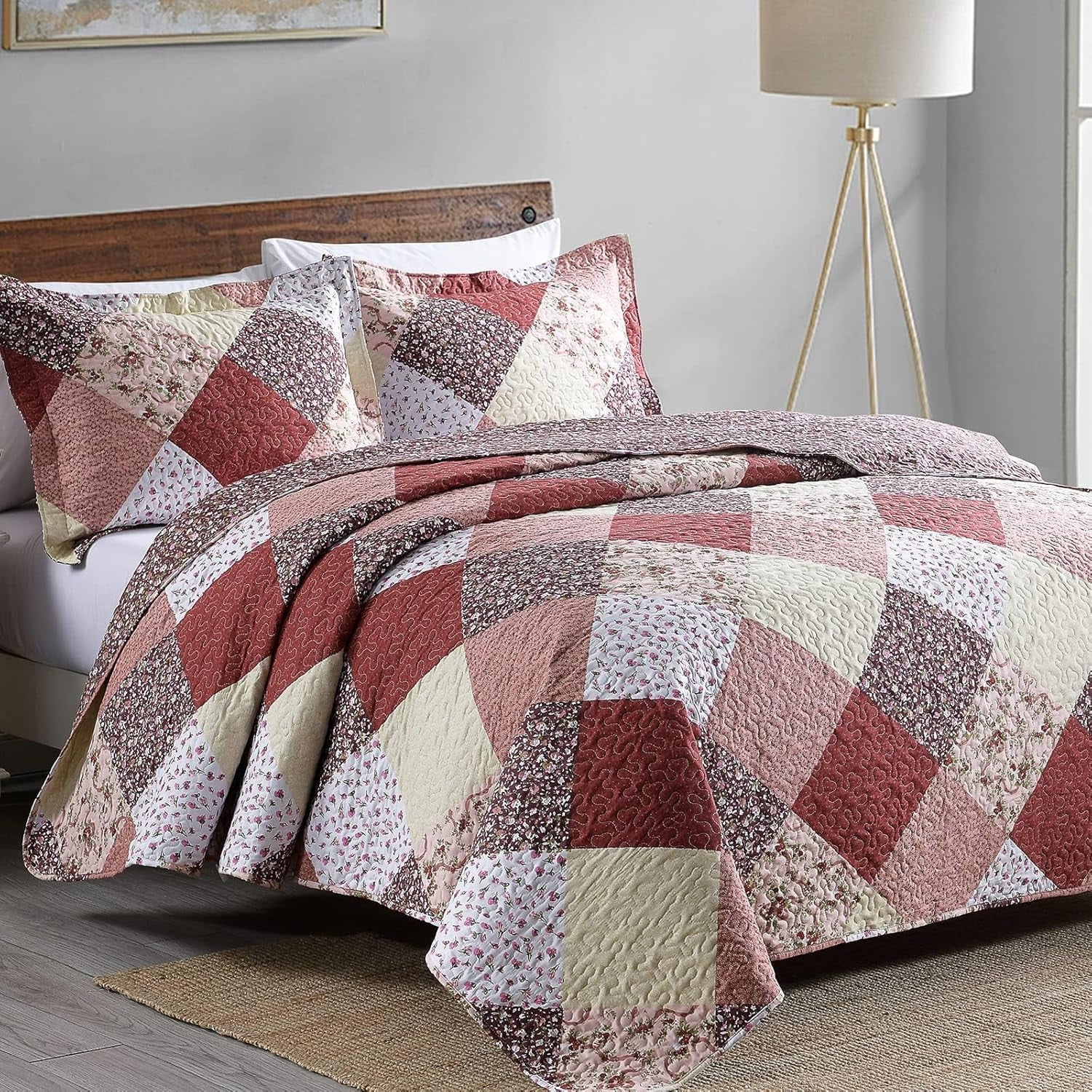 jkfgvhop 3-Piece Full Queen Quilt Set Lightweight Soft Full Size Quilt ...