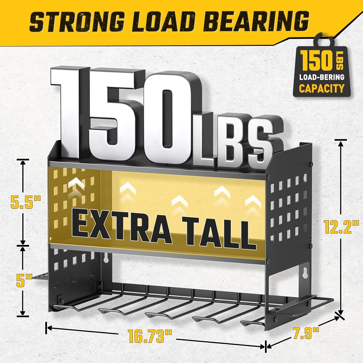 jkfgvhop 3-Tier Heavy Duty Steel Power Tool Organizer Matte Black 3 ...