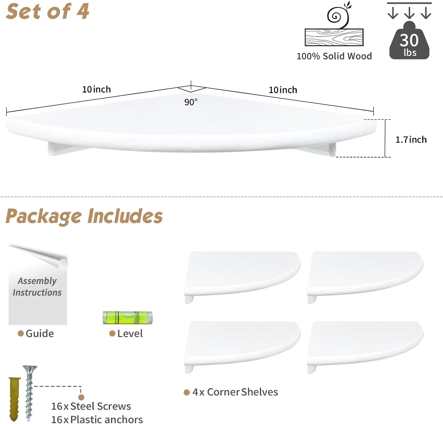 jkfgvhop Corner Floating Shelves for Wall Rounded Corner Shelves Wall ...