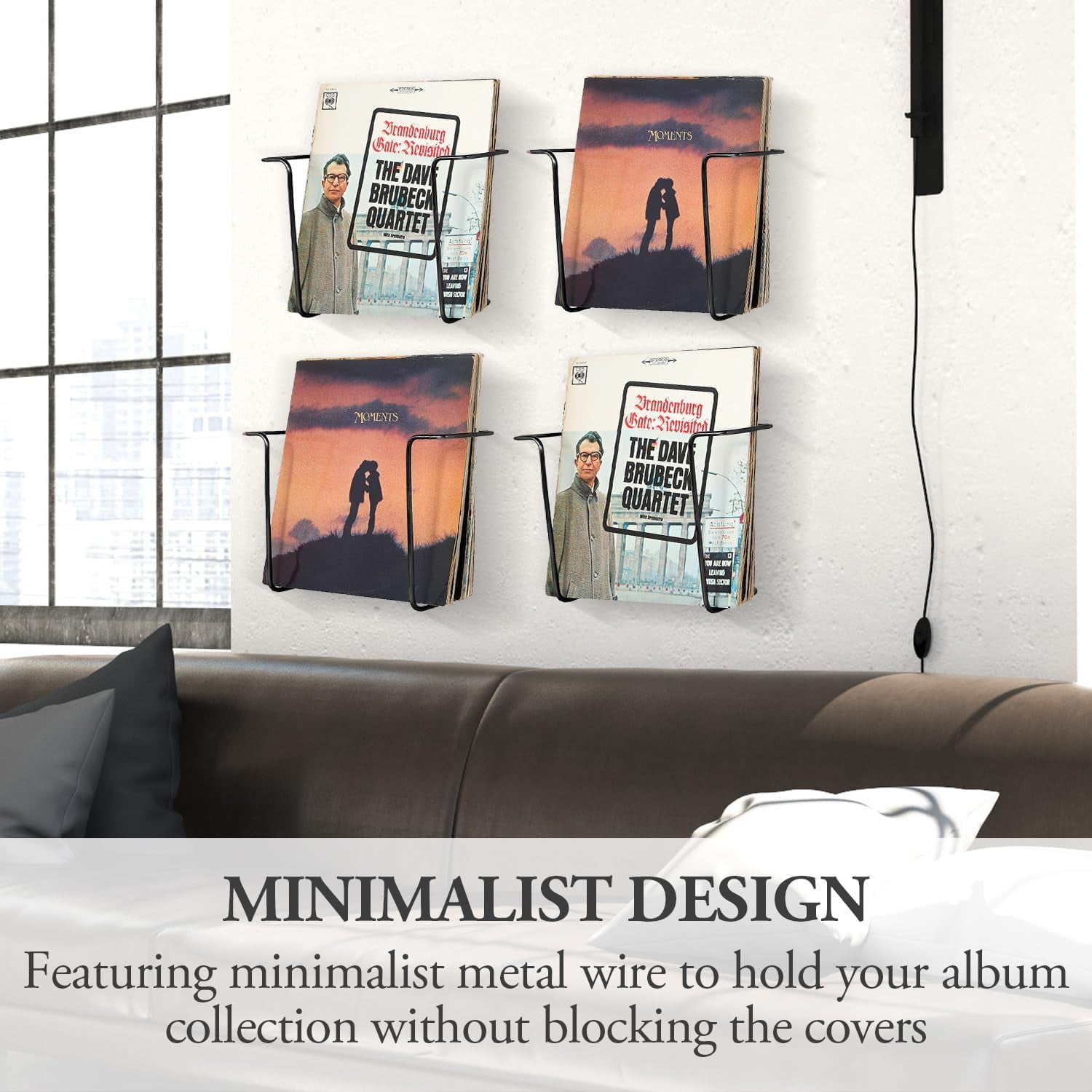 jkfgvhop Metal Wire Wall Mounted Vinyl Records Storage Racks Hanging LP ...