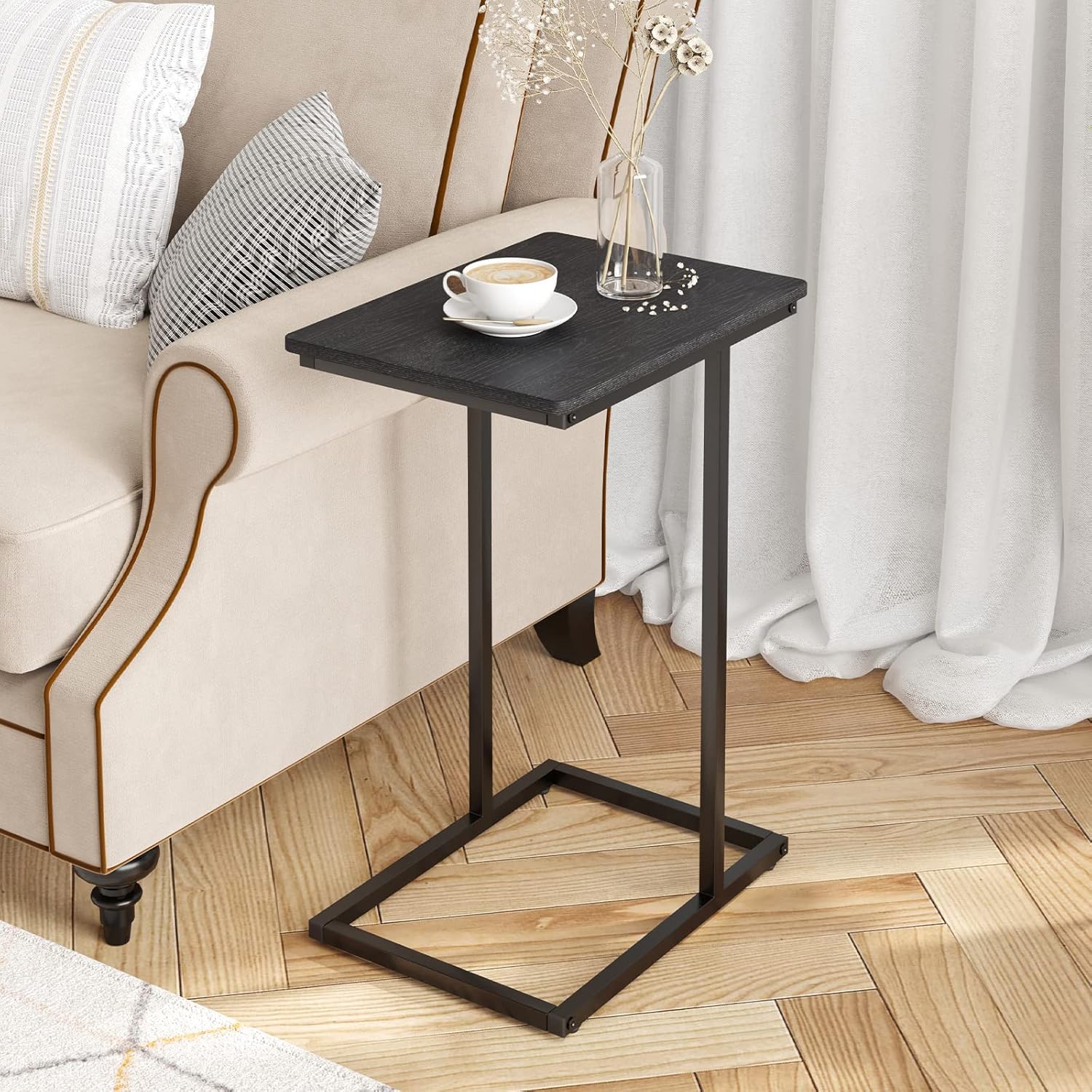 jkfgvhop Snack Side Table C Shaped End Table Couch Table for Living ...