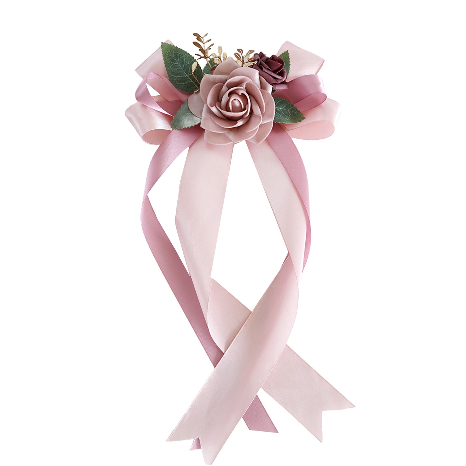 jklymm Elegant Wedding Car Door Handle Ribbon Decorations Door Handle ...