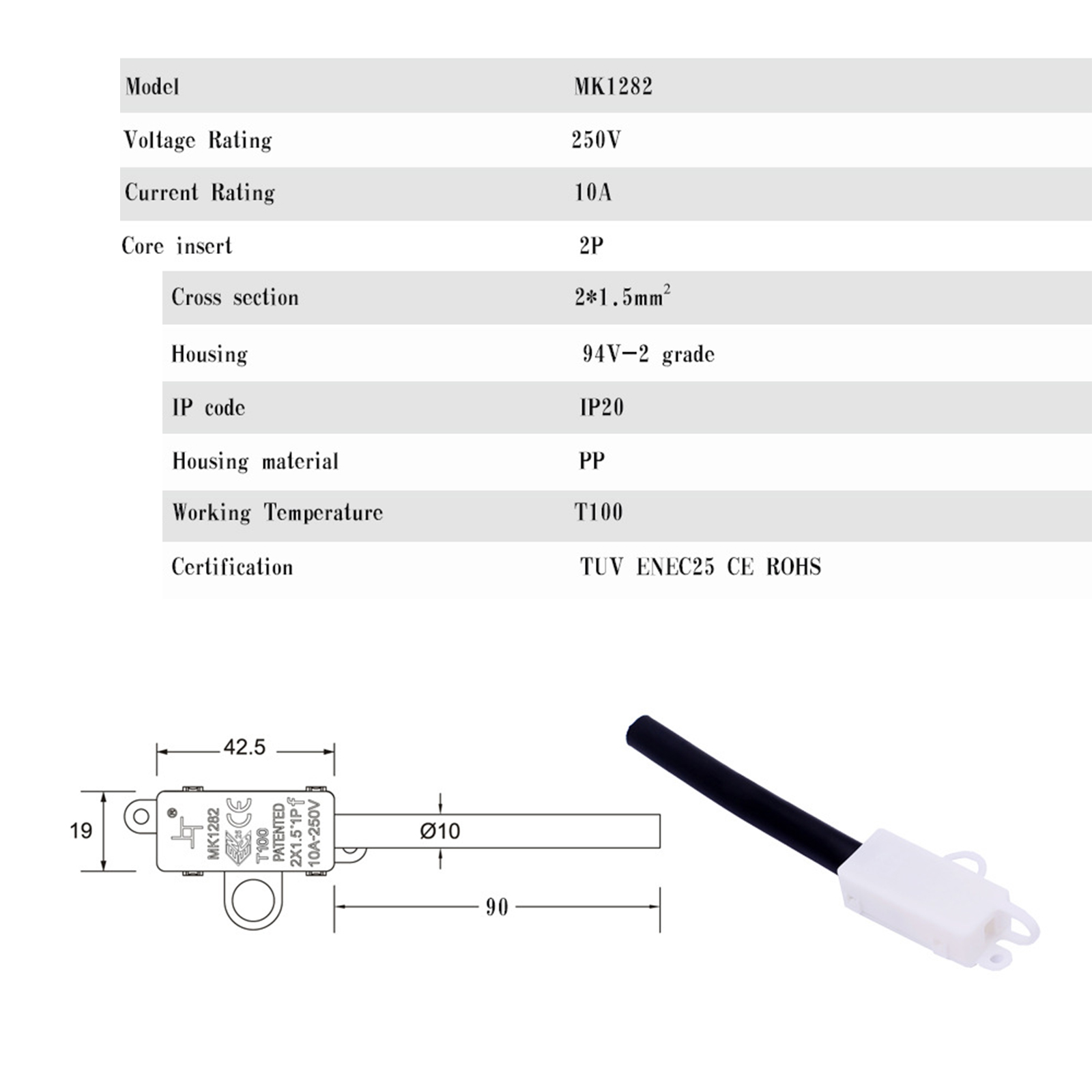 jklymm External Junction Box 2 Way Plug Line MK1282 Coaxial Cable ...