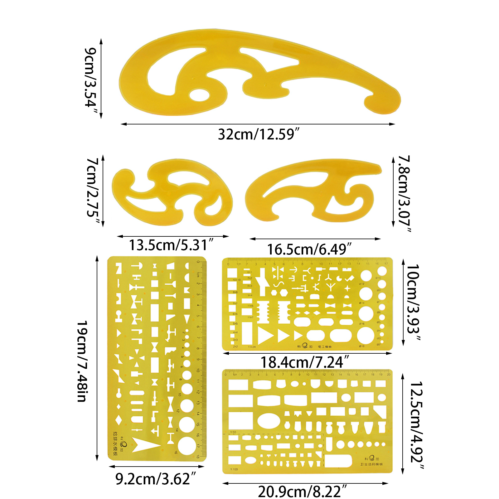 jklymm Geometric Drawing Template Drafting Stencil Measuring Tool Ruler ...