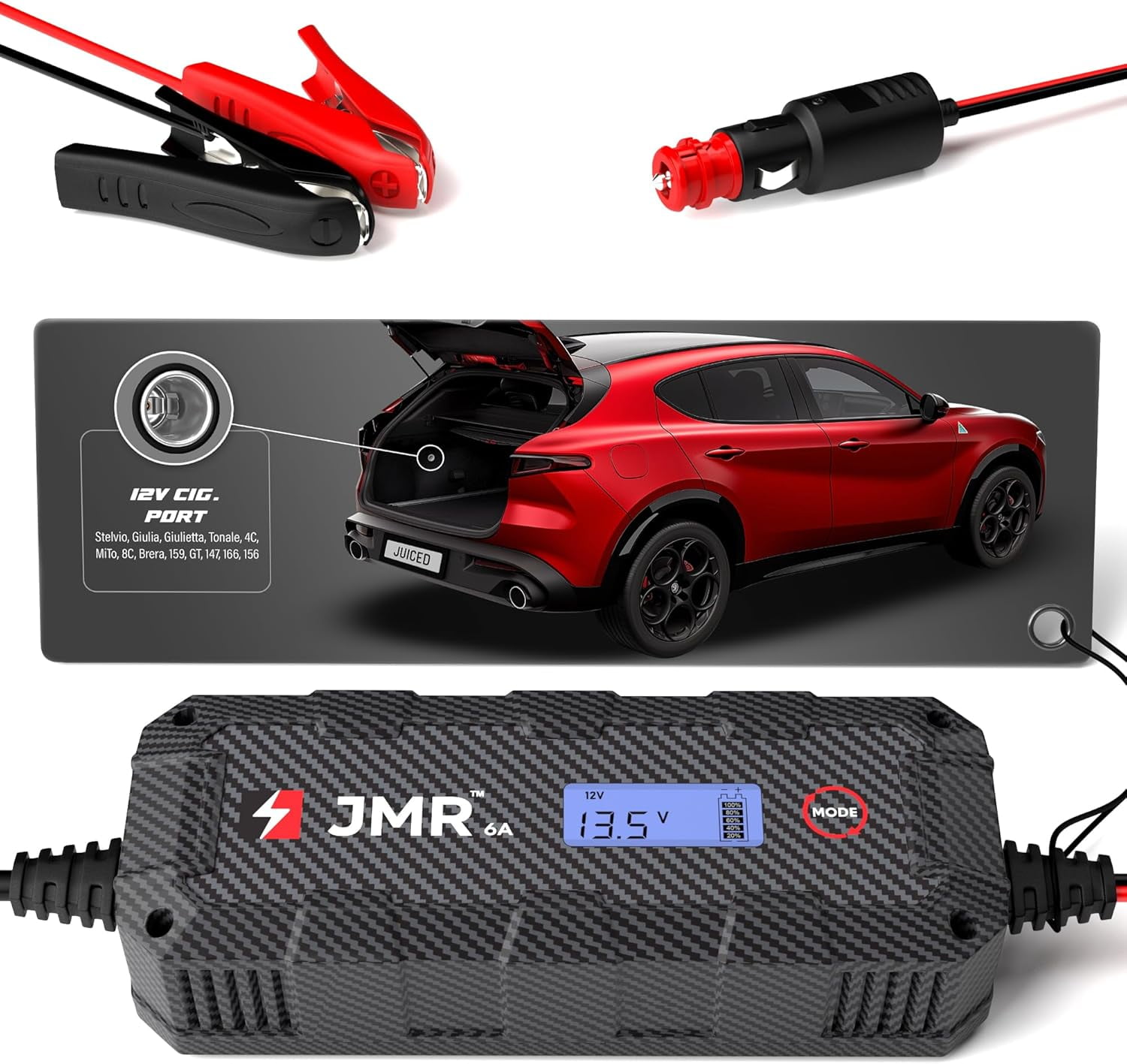 jmr battery charger for alfa romeo stelvio giulia giulietta tonale 4c mito 8c brera 159 gt 147 ...