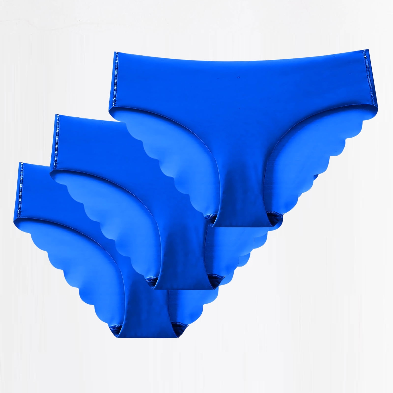 jobturf 3 Pack Seamless Underwear for Women Wave Edge Ice Silk Hipster ...