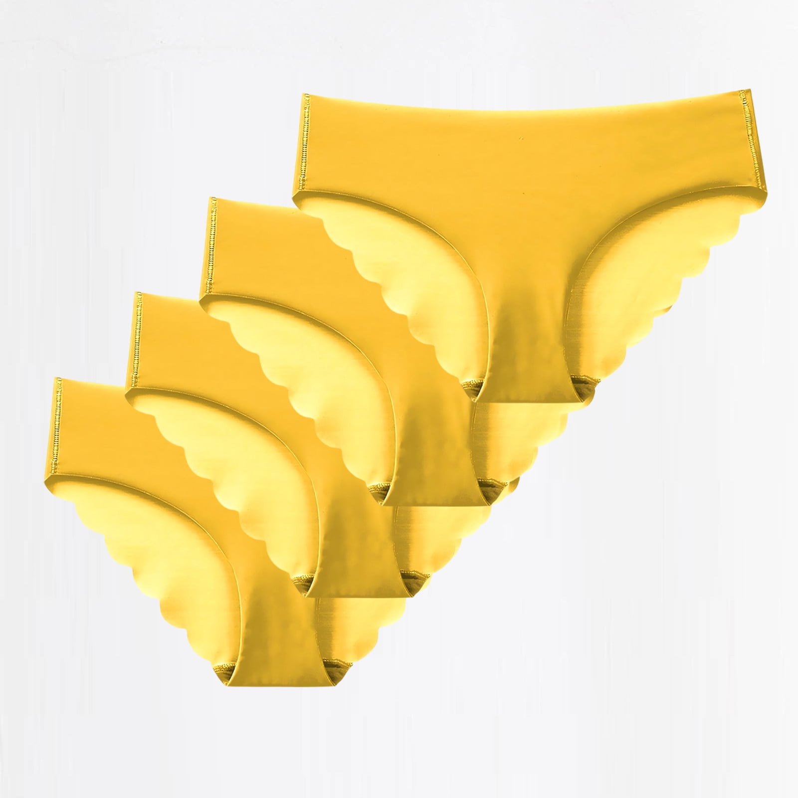 jobturf 4 Pack Seamless Underwear for Women Wave Edge Ice Silk Hipster ...