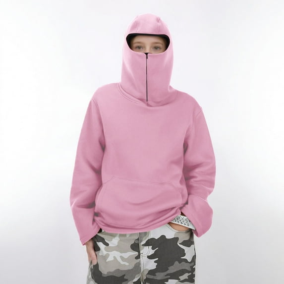 jobturf Balaclava Hoodie for Girls Casual Sports Long Sleeve Hooded ...