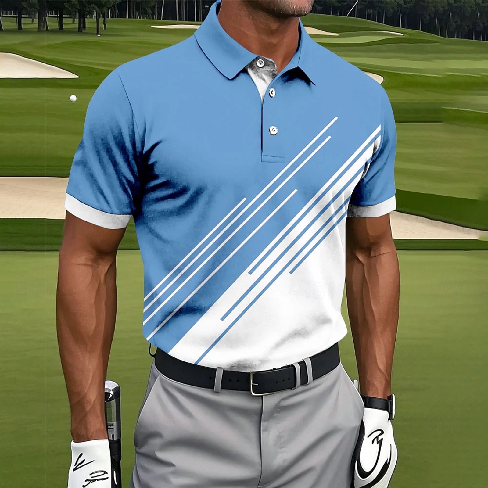 jobturf Golf Shirts for Men Dressy Casual Drop Shoulder Short Sleeve ...