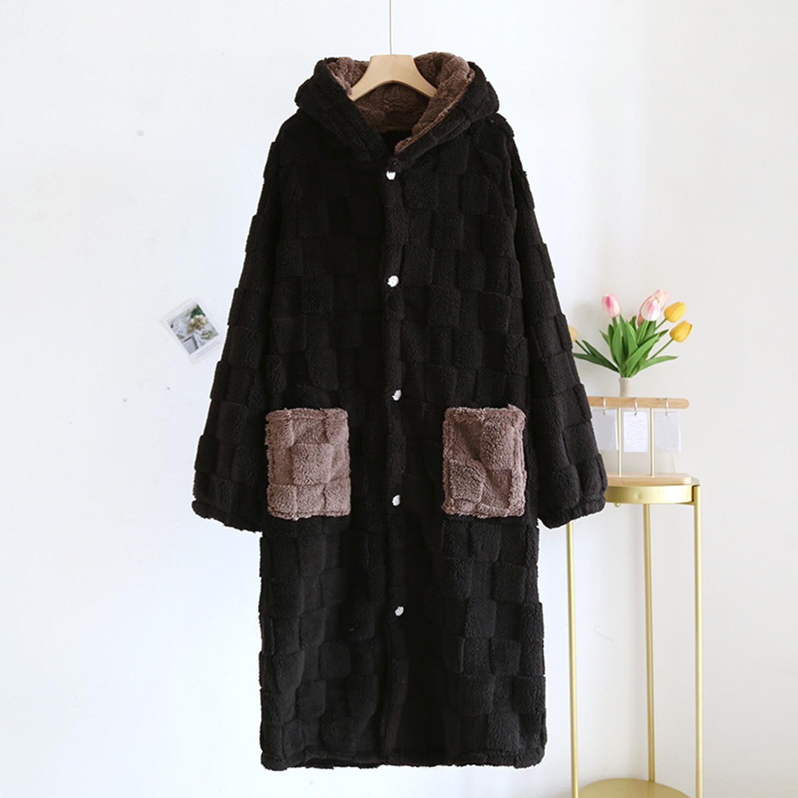 jobturf Long Bath Robe for Men Plush Soft Fleece Bathrobes Casual Soft ...