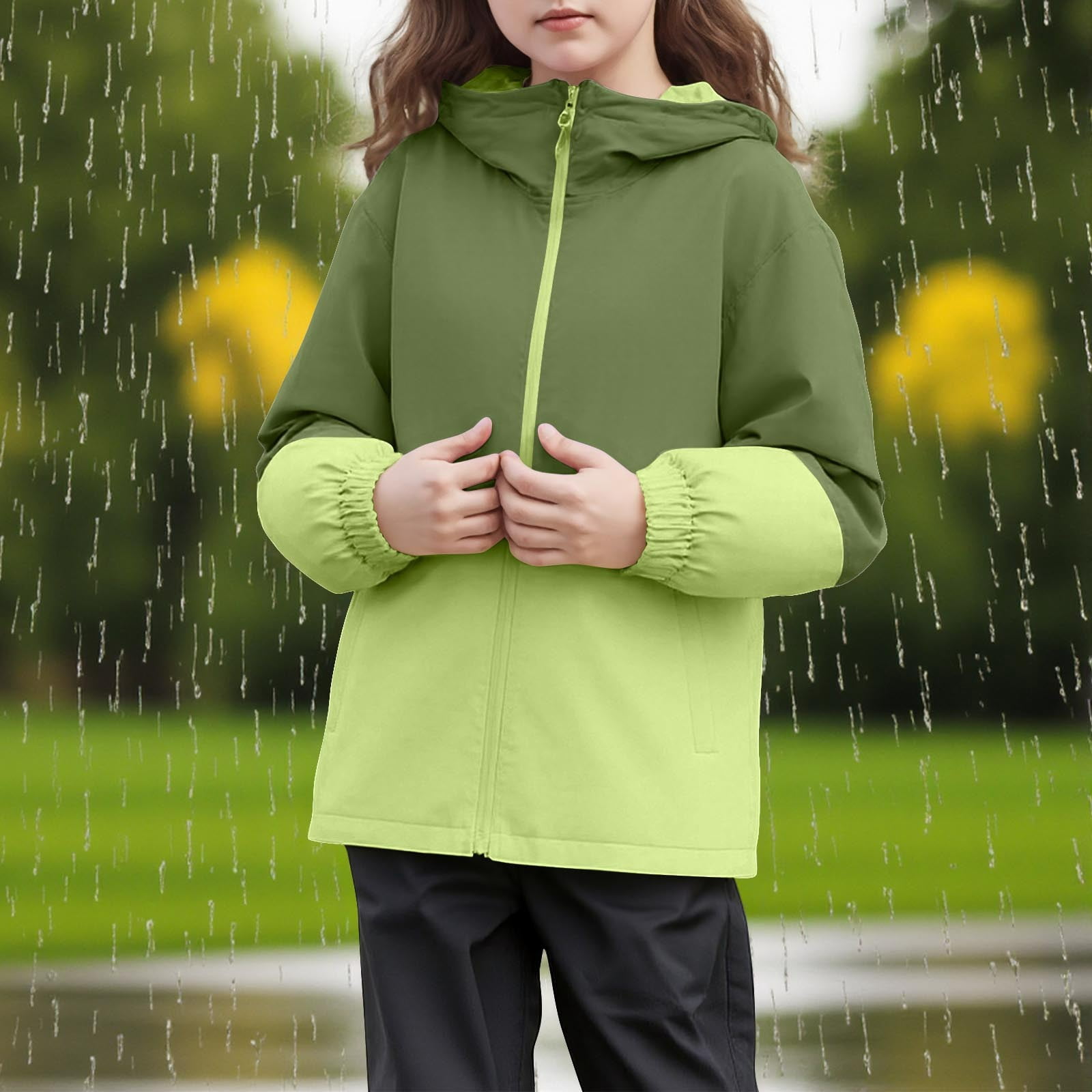 jobturf Toddler Boys Girls Rain Jacket Kids Lightweight Color Block ...