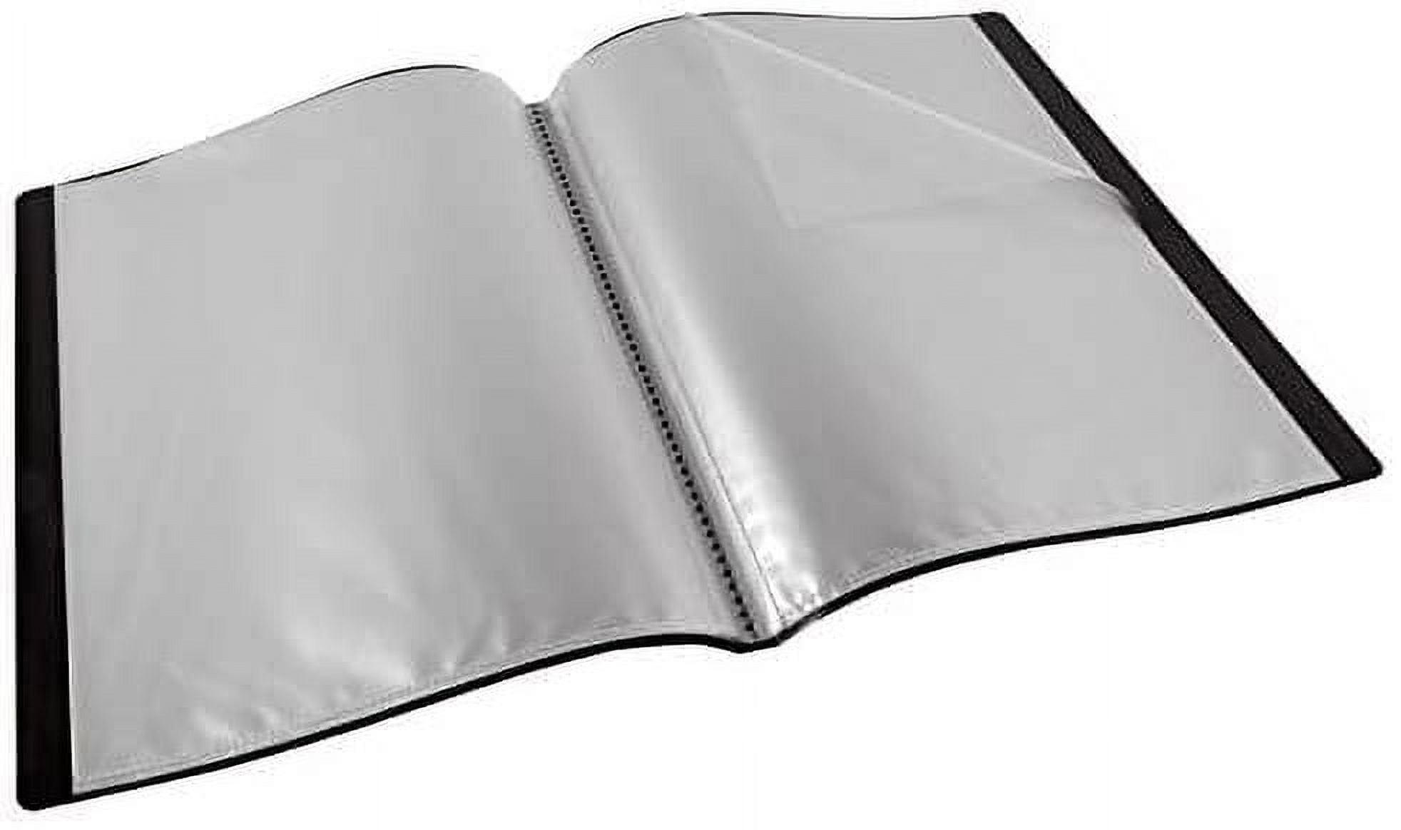 jofwis Presentation Book with Plastic Sleeves, Black, 20-Pocket ...