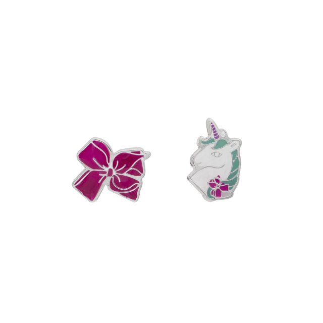 jojo siwa Brass Mismatched Unicorn Bow Stud Earrings Nickelodeon ...