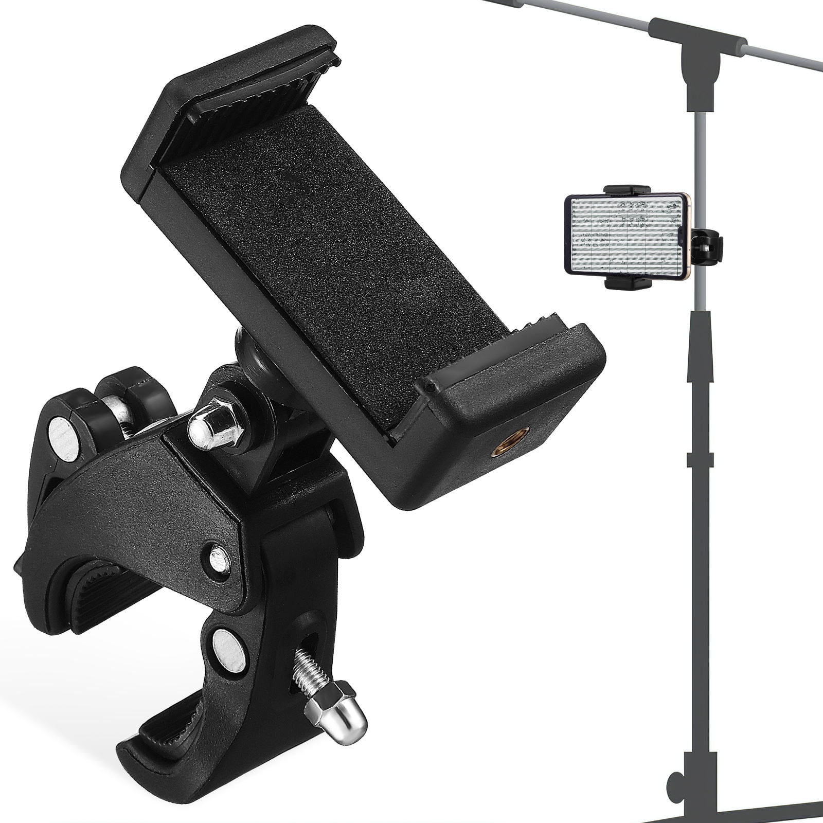 jojofuny 1 Set Black Mic Stand Phone Holder for Versatile Use in Music ...