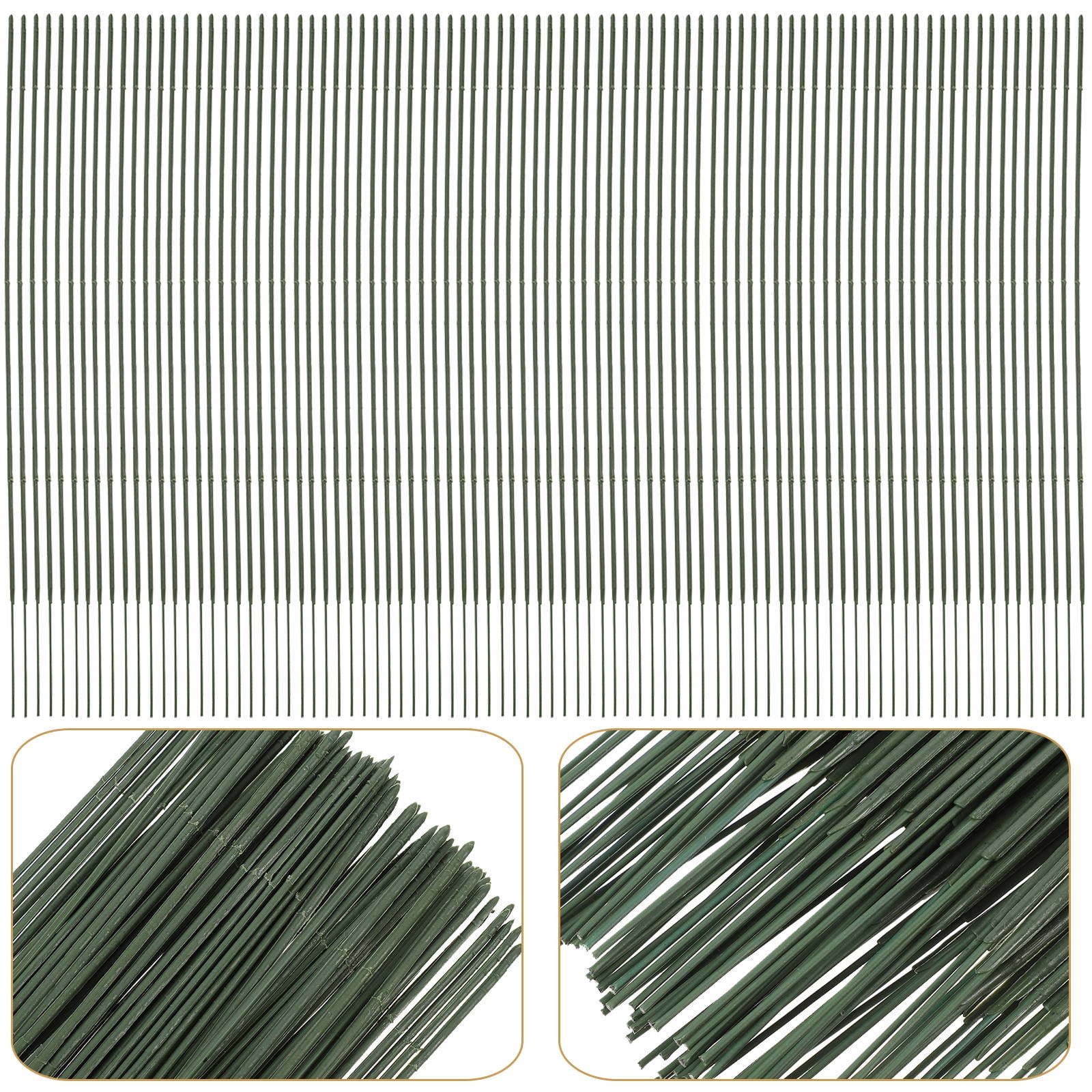 jojofuny 100Pcs Green Iron Flower Stems with Wire for Floral ...