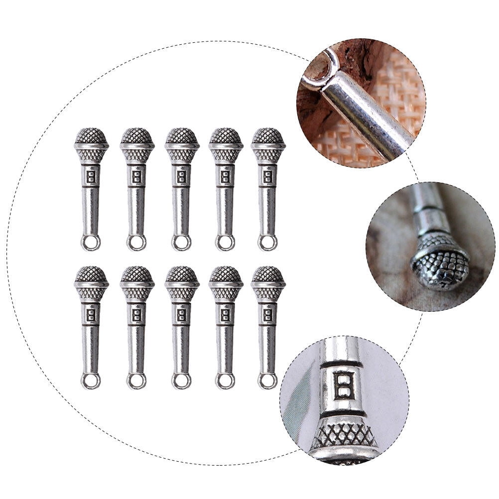 jojofuny 10Pcs Mini Microphones In Silver For Miniature Design And ...