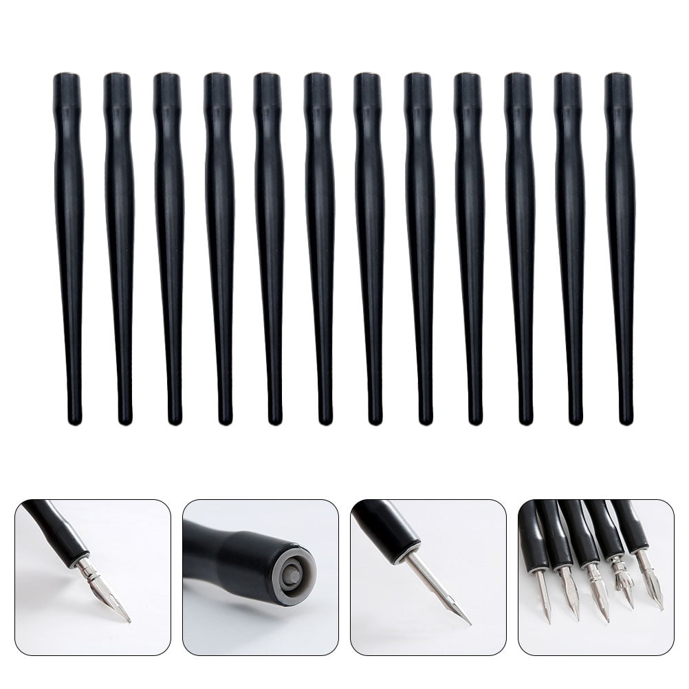 jojofuny 12Pcs Dip Pen Drawing Comic Pen Holders Black Plastic for ...